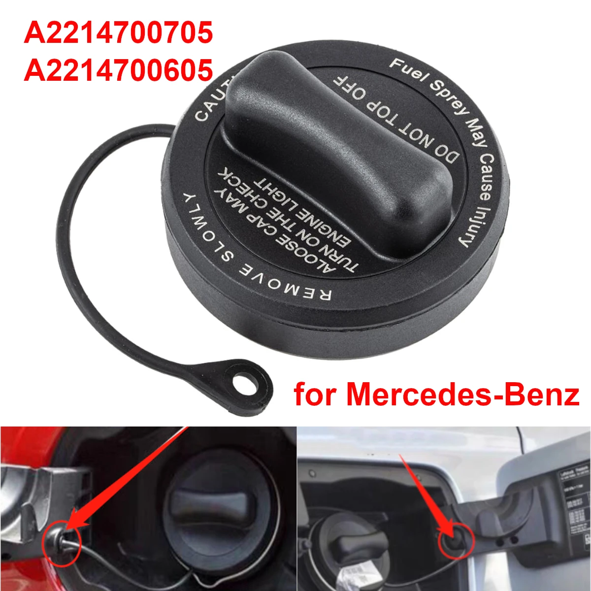 Car Fuel Tank Cover Gas Filler Cap A2214700605 for Mercedes Benz A C E ...