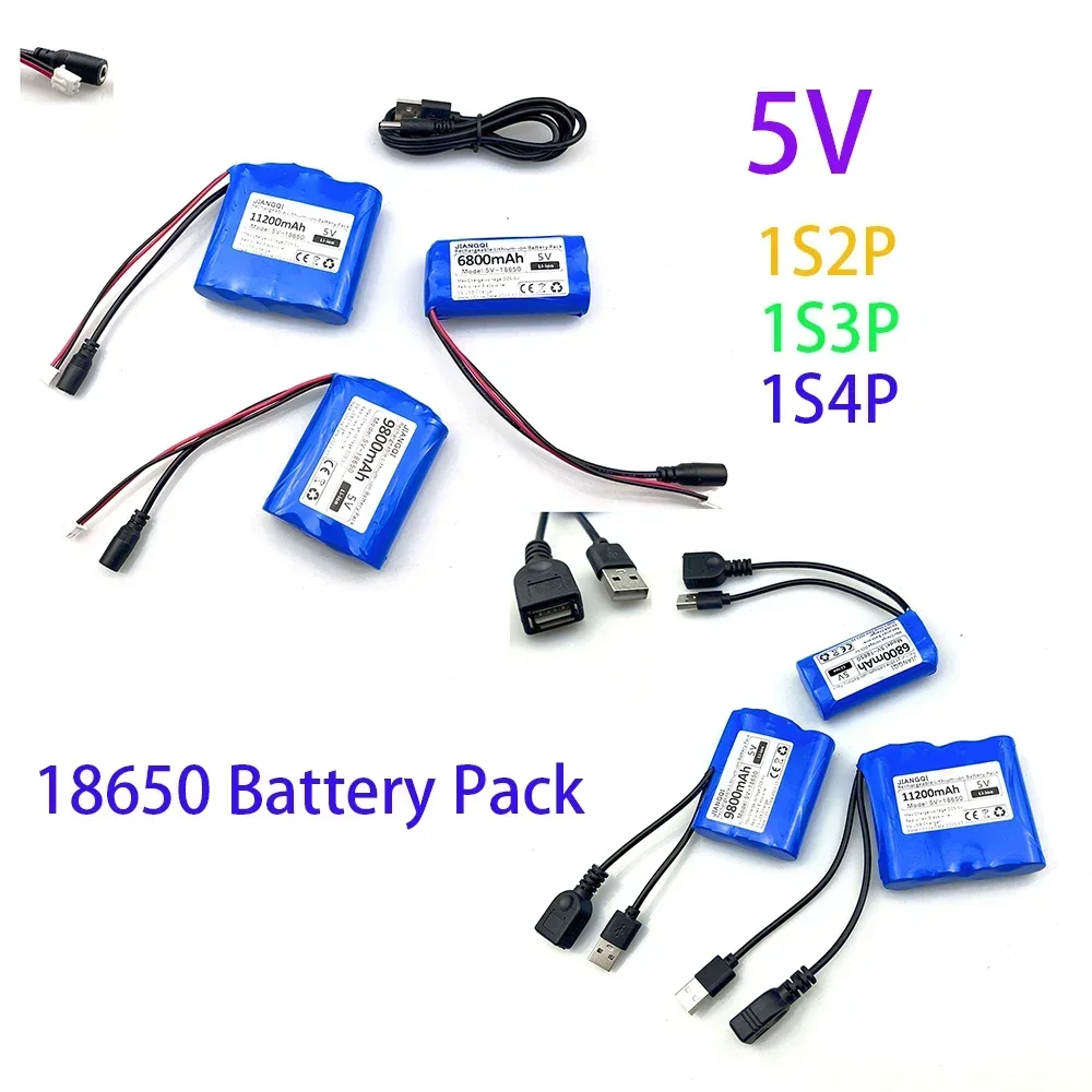 5V 18650 Lithium Battery 1s2p 1s3p 1s4p for Microcontroller LED Outdoor ...