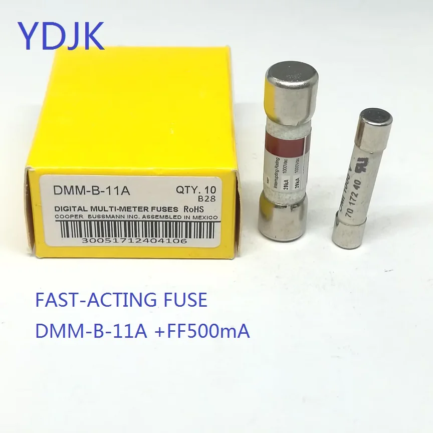 1Pair-FAST-ACTING-Ceramics-FUSE-DMM-B-11A-FF500MA-1000VAC-DC-11A-500mA ...