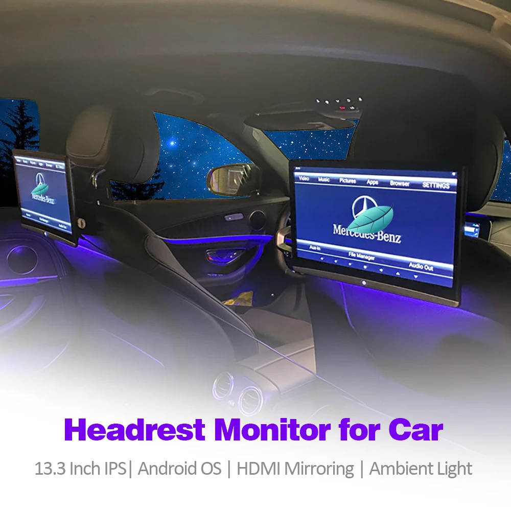 13.3 Inch Android Headrest Car Monitor 4K Monitor HDMI Video Player ...