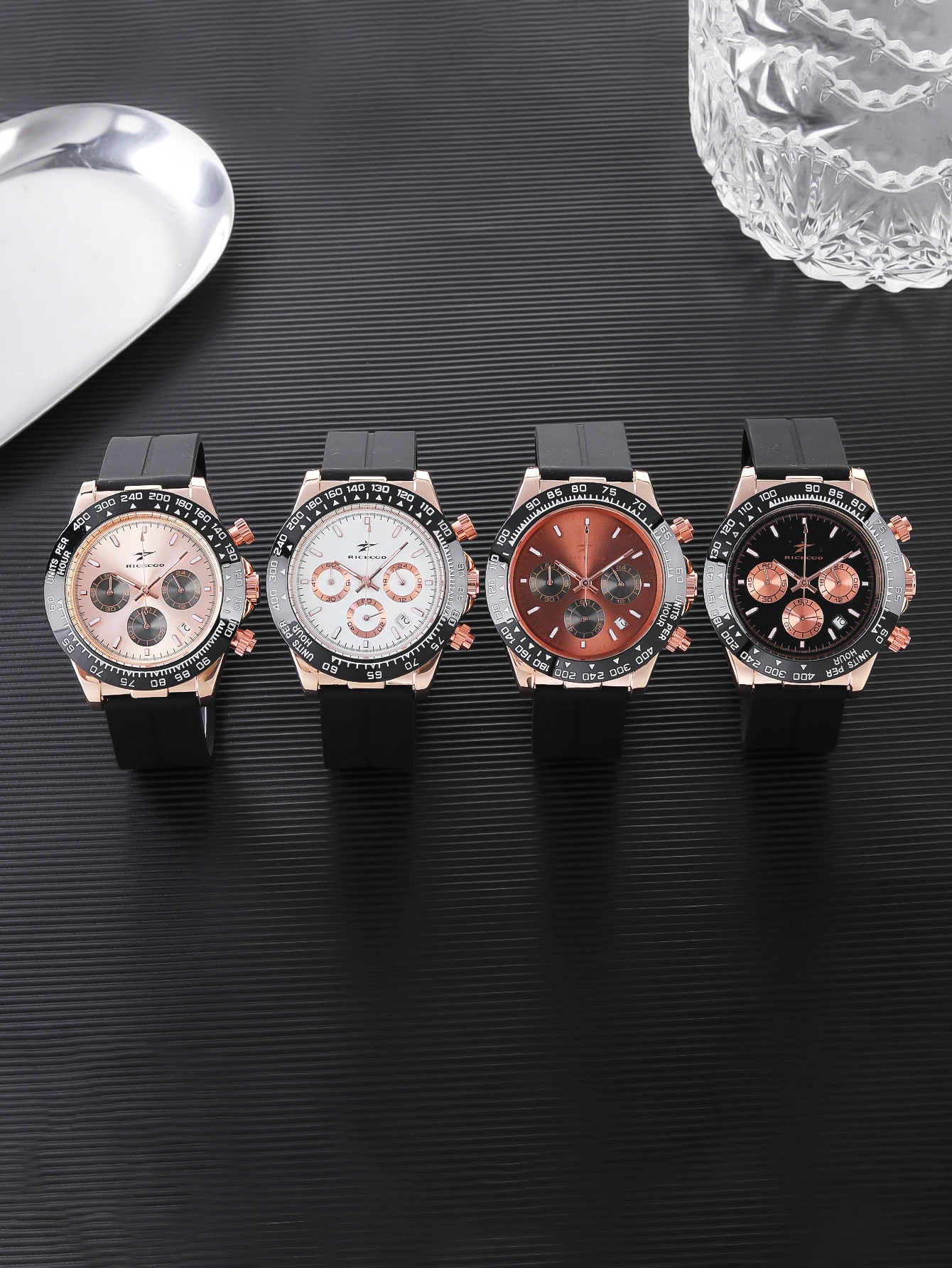 Ricecgo Three-Eye Six-Pin High-End Men's Watch, Quartz Watch, Multi ...