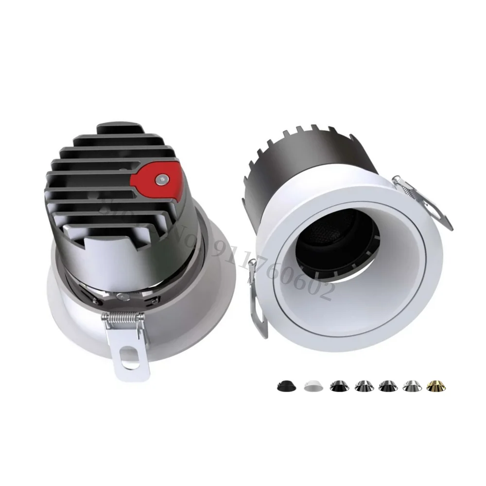 Recessed Anti-glare LED COB Spotlight 18W 20W Dimmable 110V 220V Ceiling Downlight 5W 7W 10W For ...