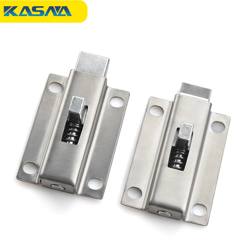 Stainless-Steel-Spring-Door-Latch-With-Button-Slide-Lock-Barrel-Bolt ...