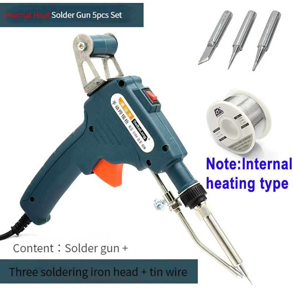 110V-220V-60W-Manual-Soldering-Iron-Set-Electric-Solder-Tin-Gun ...
