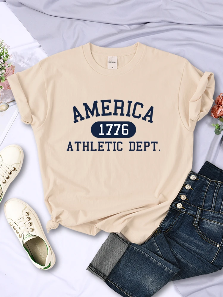 America-1776-Athletic-Dept-Letter-T-Shirt-Female-Sport-Casual-Crop-Top ...