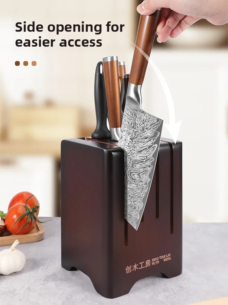 Nan Bamboo Wooden Knife Holder Single Slot Kitchen Knife Storage Ra ...