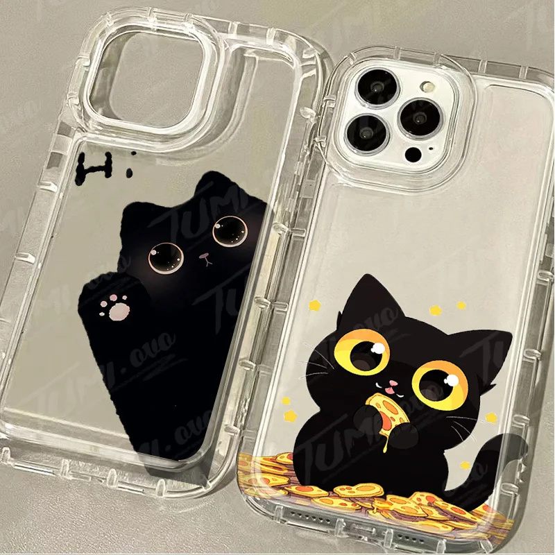 Cute-Cartoon-Black-Cat-Phone-Case-for-Samsung-Galaxy-A15-A55-A05-A05S ...