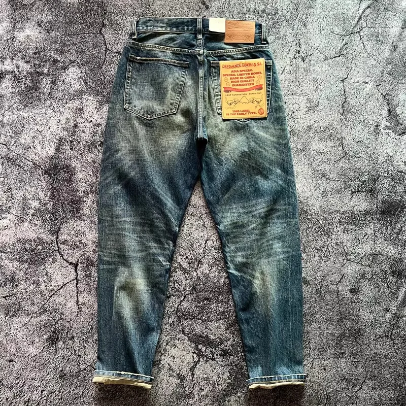 Heavyweight Heavy Washed Denim Jeans for Men Autumn Winter Vintage ...