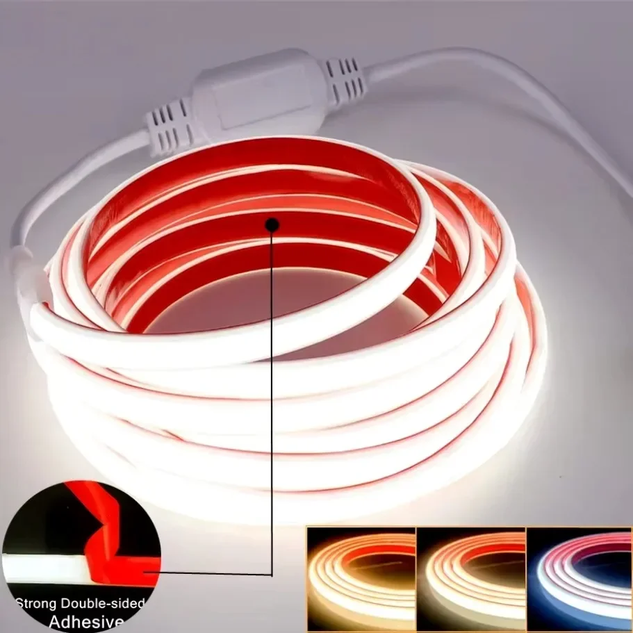 30m-220V-COB-LED-Light-Strip-IP68-Waterproof-Adhesive-Tape-With-EU-Plug ...