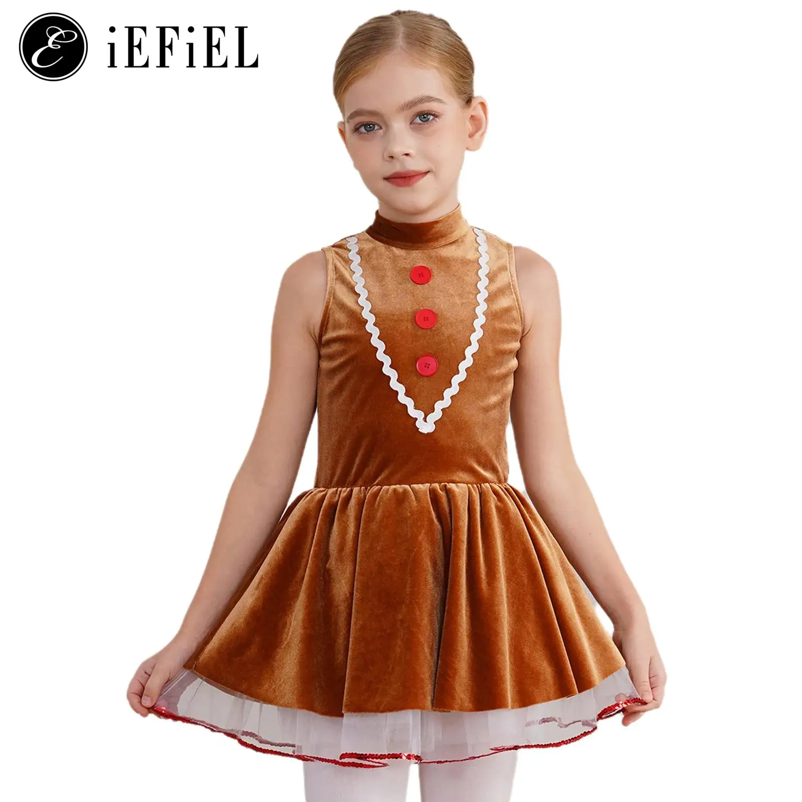 Girls-Christmas-Cookie-Gingerbread-Man-Fancy-Dress-up-Mock-Velvet-Tutu ...