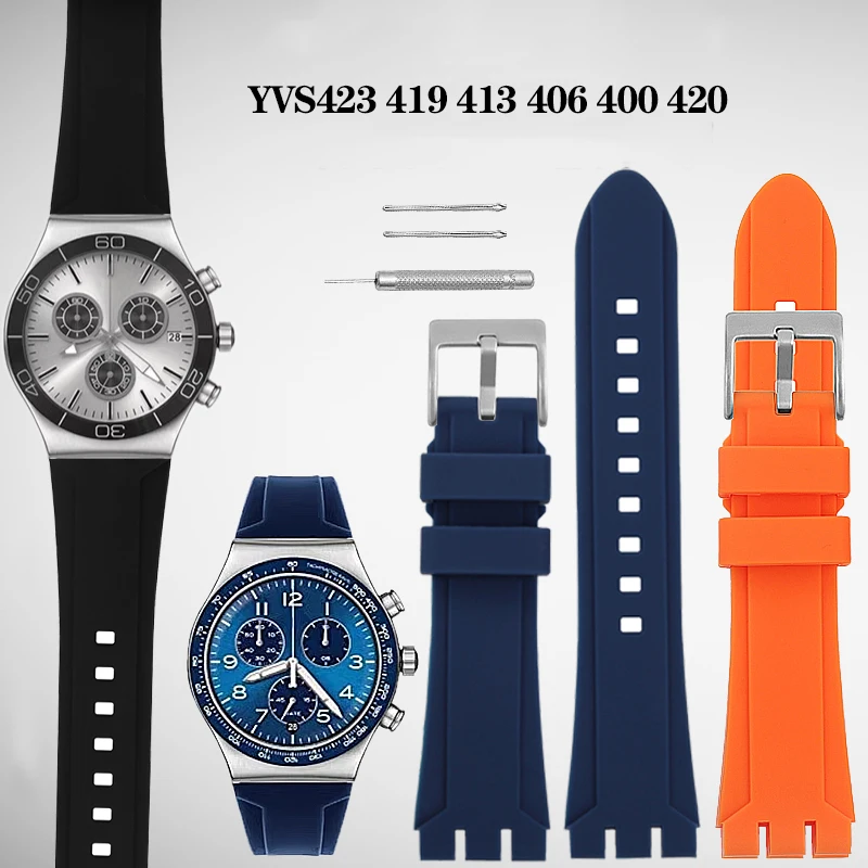Silicone-Strap-Replacement-Swatch-YVS420-YVS454-YVS423-419-413-406-400 ...