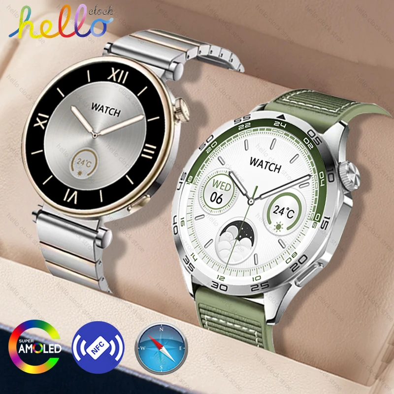 F-r-huawei-gt4-smartwatch-hallo-uhr-hd-amoled-nfc-kompass-bluetooth ...