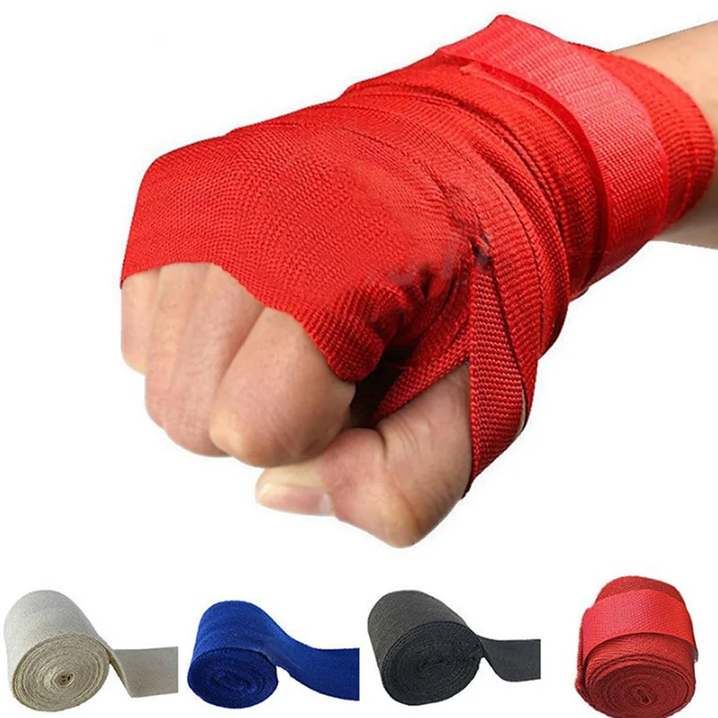 Cotton-Boxing-Bandage-Wrist-Wraps-Adjustable-Muay-Thai-Taekwondo-Hand ...