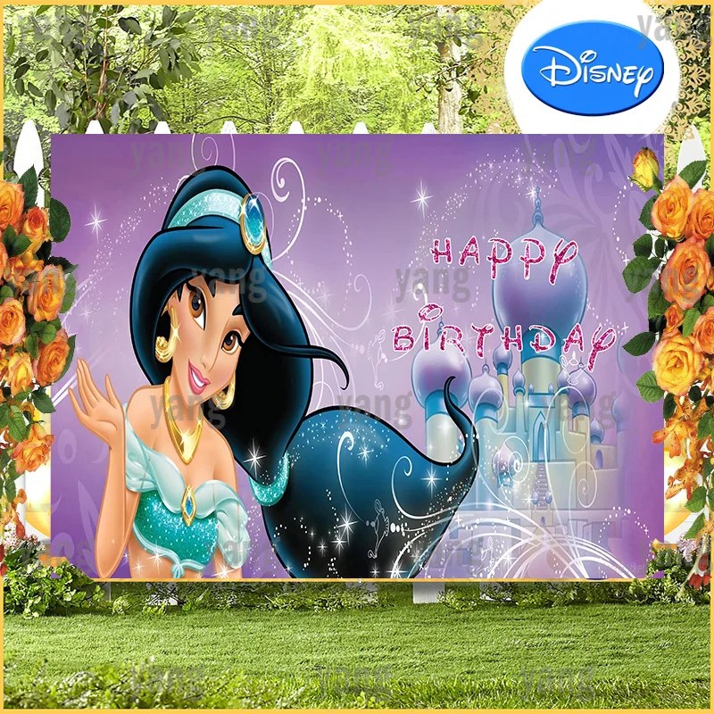 Disney Aladdín Princess Jasmine Cartoon Custom purpurina Castle ...