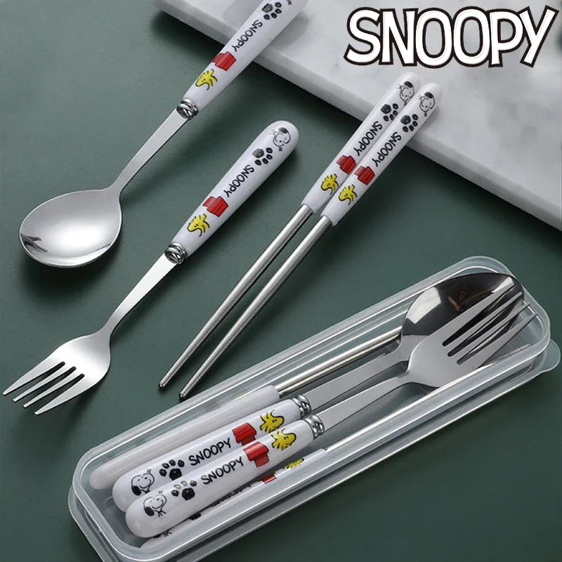 Snoopy-Baby-Tableware-Children-s-Tableware-Toddler-Kids-Meal-Stainless ...