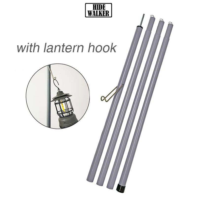 Tarp-Poles-Ultralight-with-Lantern-Hook-Outdoor-Camping-Support-Rods-Adjustable-2m-Tent-Pole ...