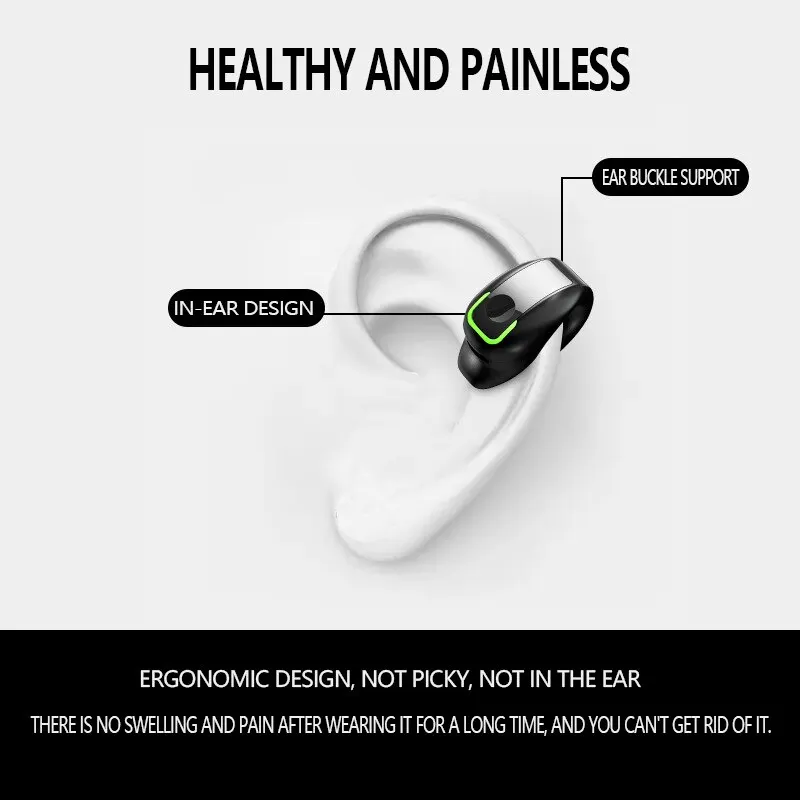 GD28 Bone Conduction TWS Headphones Bluetooth V5.3 Ear Clip Lightweight ...