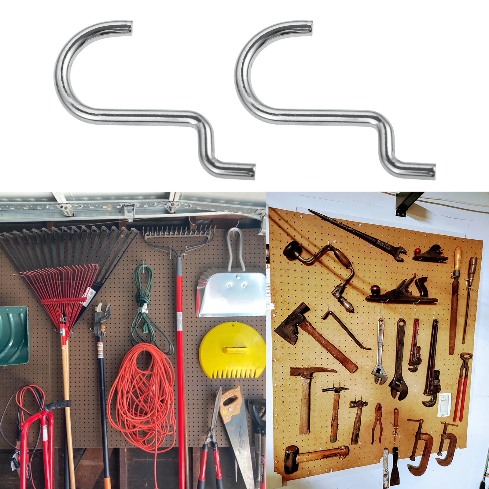 10pcs-Metal-Pegboard-Hook-Iron-Wire-Hanger-Wallpeg-Garage-Shop-Storage ...