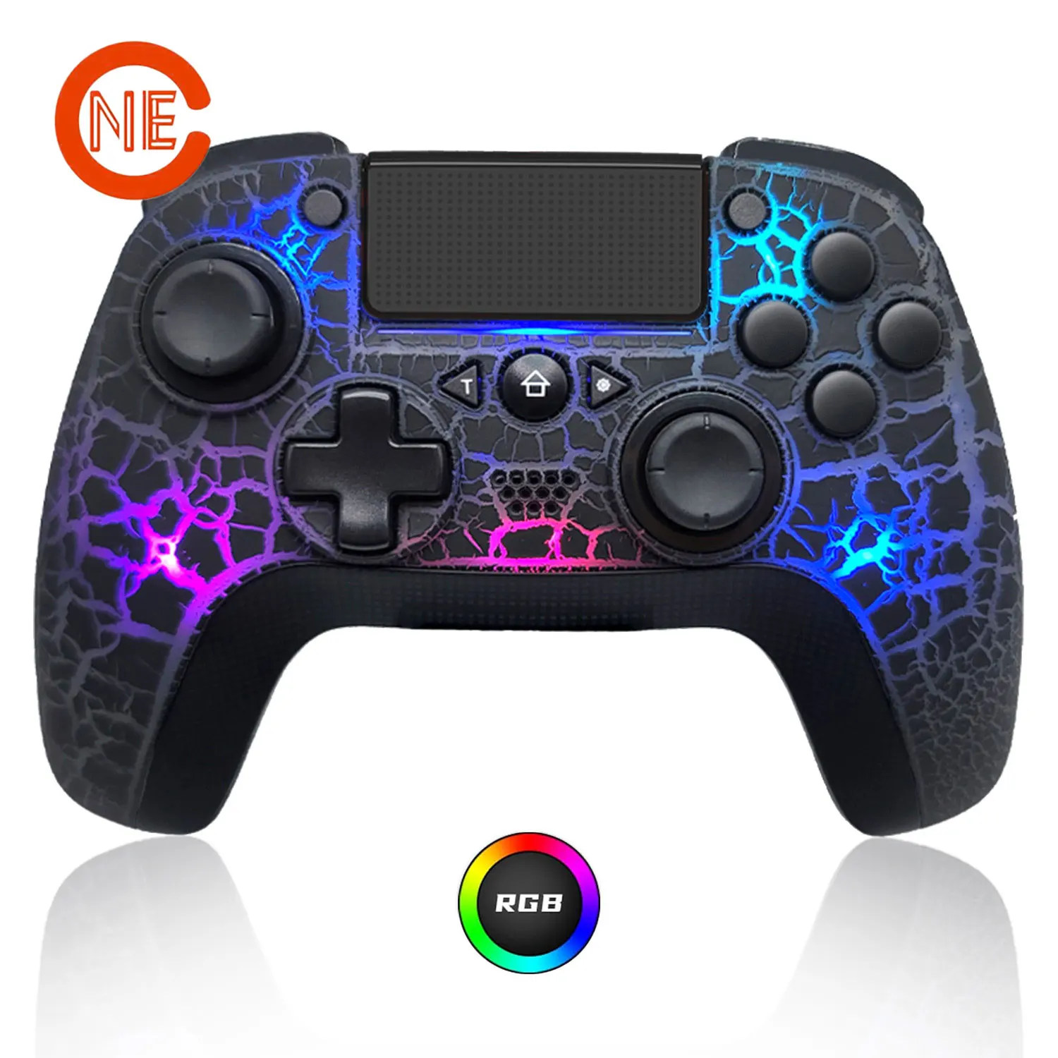 NE-Cracked-RGB-LED-Wireless-Controller-Bluetooth-Remote-Control-Gaming ...