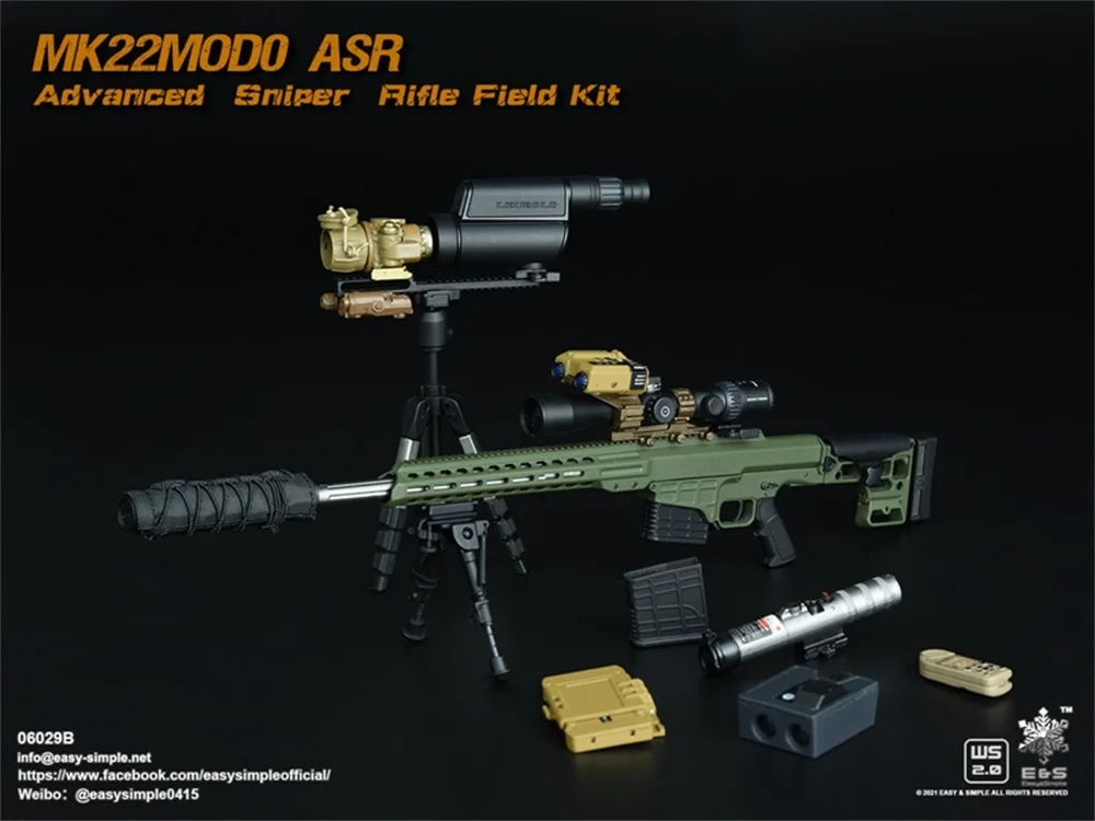 Grande venda 1/6 es06029 mk22mod0 fácil & simples asr avançado sniper ...