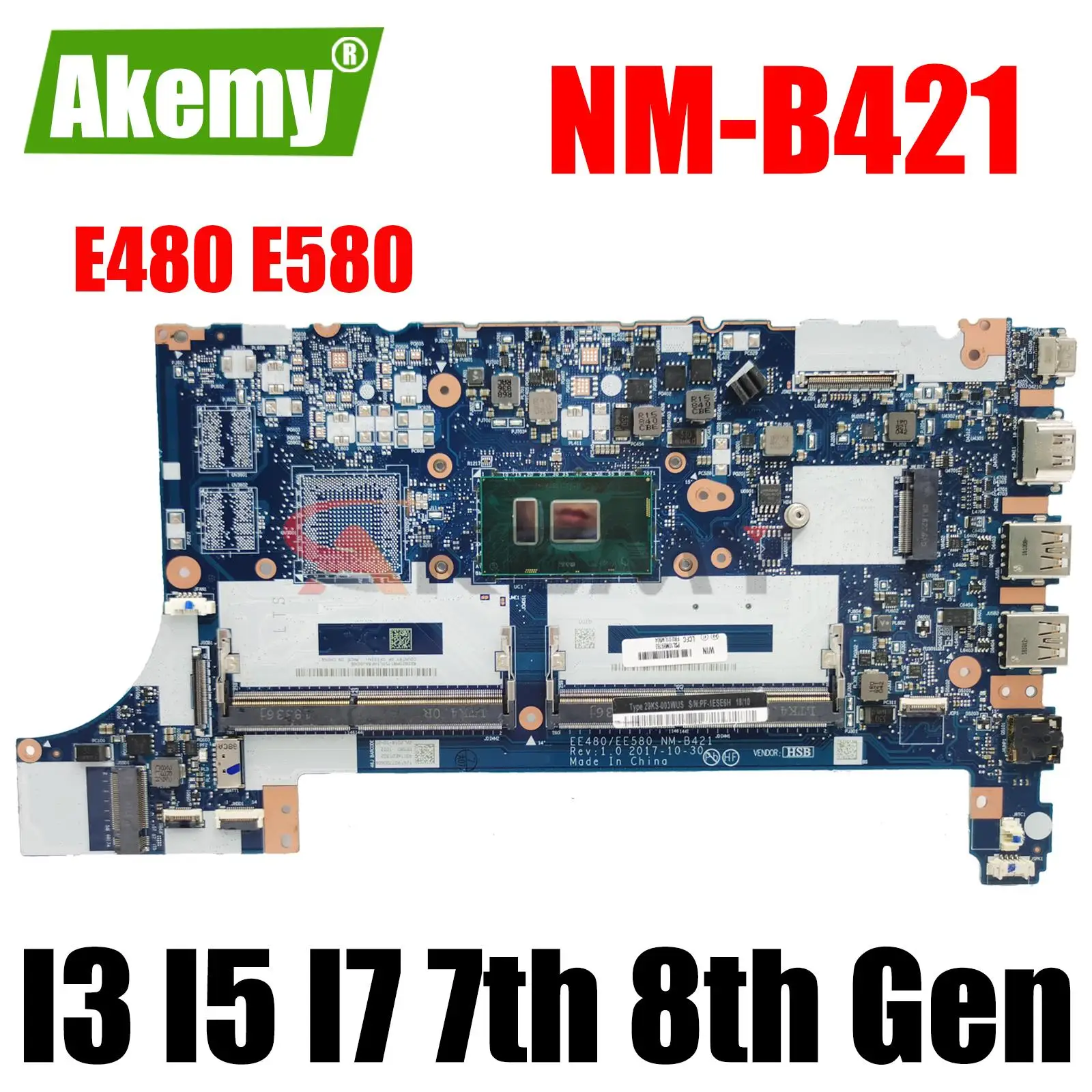 E480 E580 NM B421 motherboard with I3 I5 I7 7th Gen 8th Gen CPU For ...