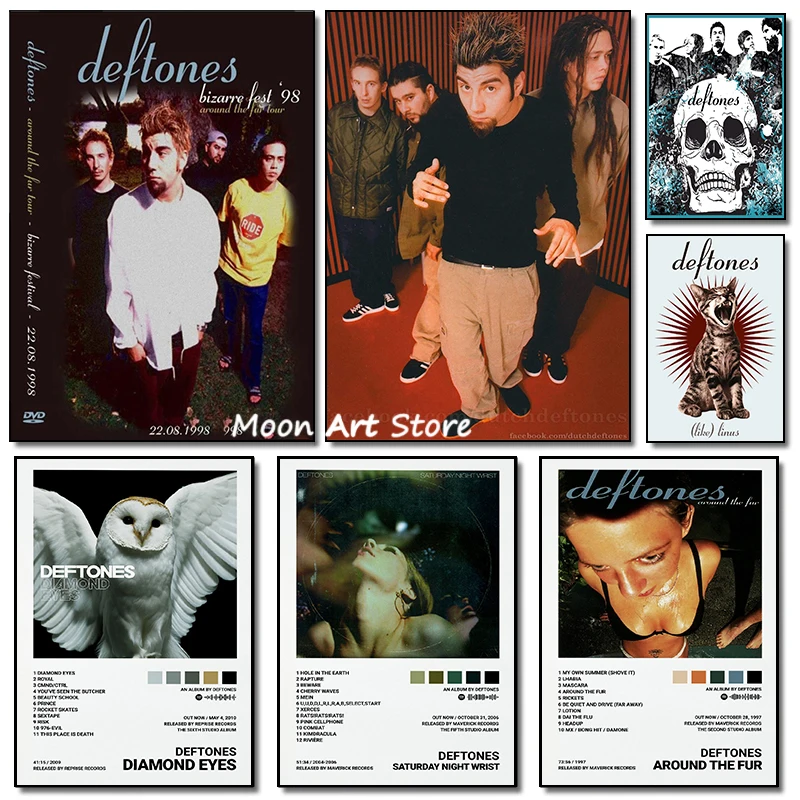 Pop-Rock-Band-Poster-Deftones-Around-The-Fur-Album-Canvas-Painting-HD ...