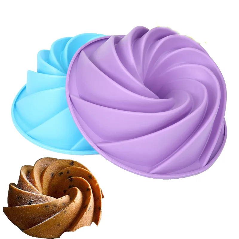 DIY-Large-Spiral-Shape-Silicone-Cake-Pan-10-inch-Bread-Bakeware-Mold ...