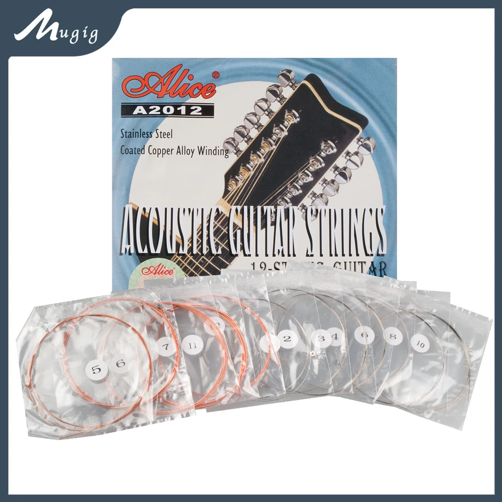 Mugig Assorted 12 String Folk Violao Strings Coated Copper Alloy Wound ...
