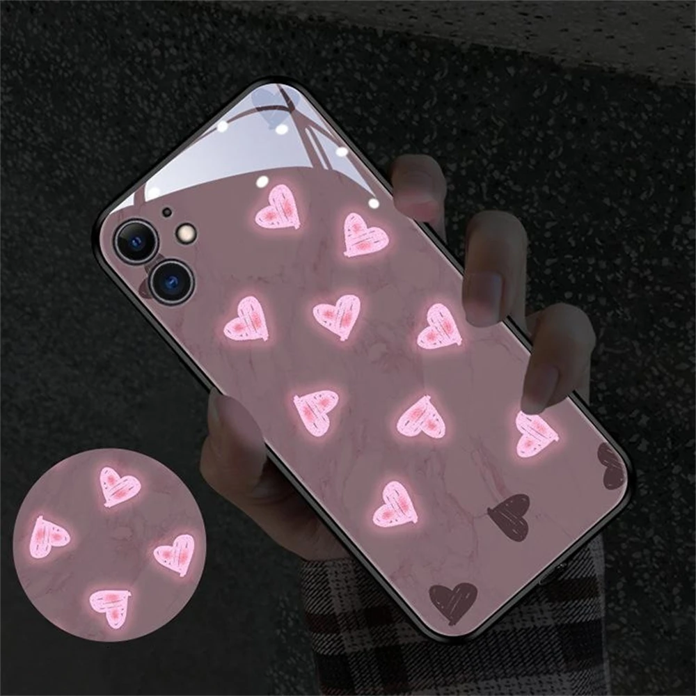 So-Cute-Love-Heart-Luminous-Glass-LED-Call-Light-Up-Flash-Phone-Case ...