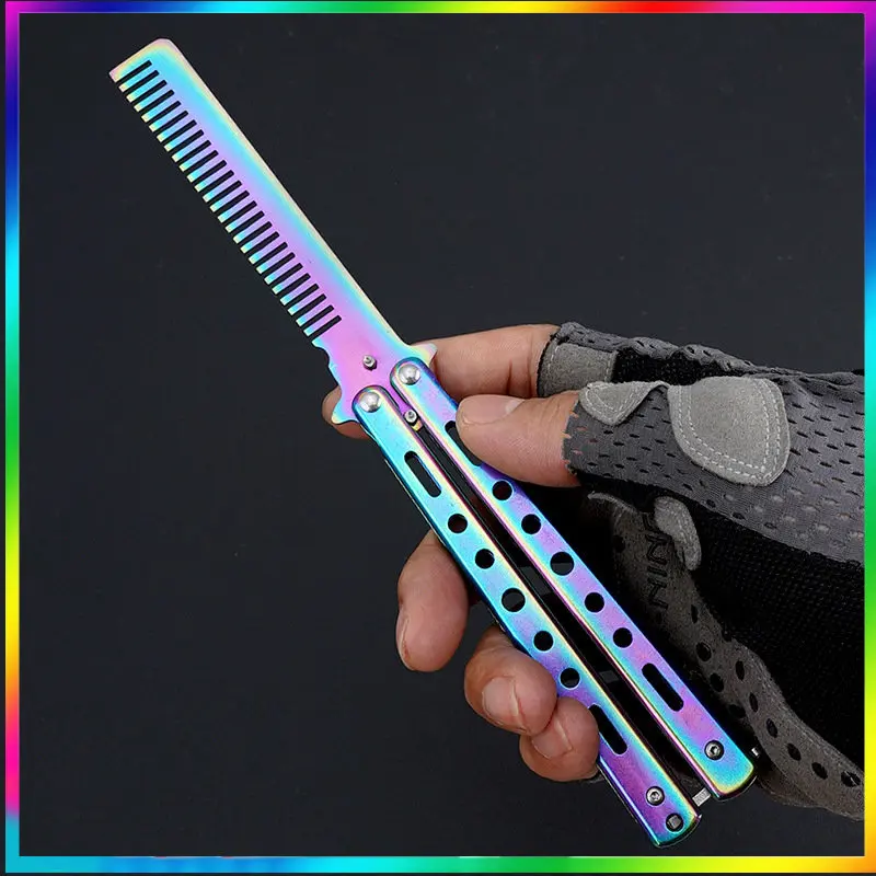 Portable-Butterfly-Training-Knife-Foldable-CSGO-Balisong-Trainer-Pocket ...