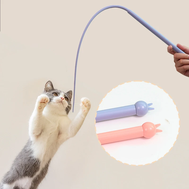 Simulated-Mouse-Tail-Cat-Toys-Cat-Teaser-Funny-Stick-Silicone-Long-Tail ...