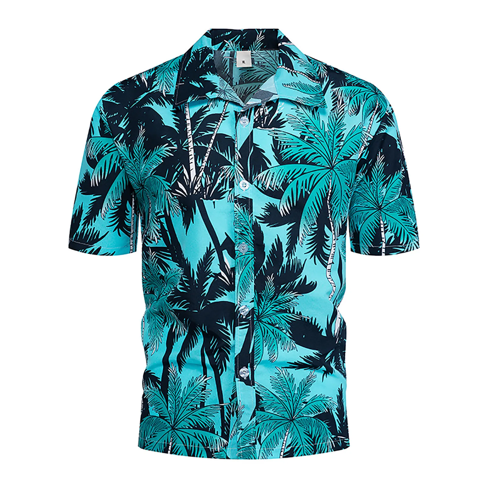 Mens-Shirts-Floral-Printing-Hawaiian-Shirts-Short-Sleeve-Turtleneck ...