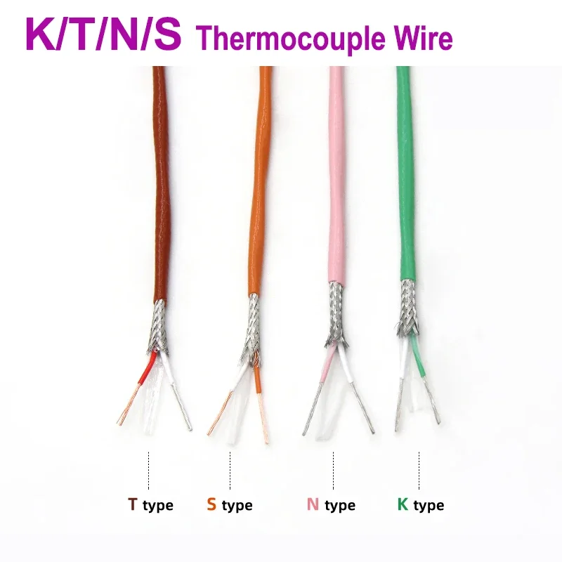 1-5-10M-K-T-N-S-Type-Thermocouple-Wire-2-Cores-PTFE-Insulator-Shielded ...