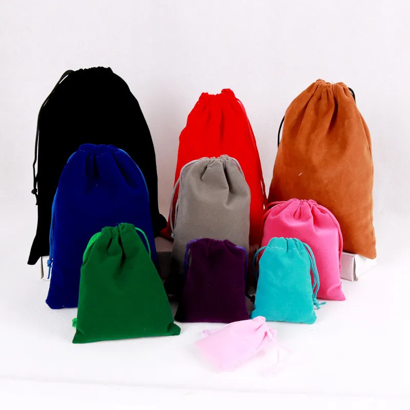 50pcs-5x7-8x10-13x18-17x23cm-Red-Velvet-Drawstring-Bags-Calabash-Pouch ...