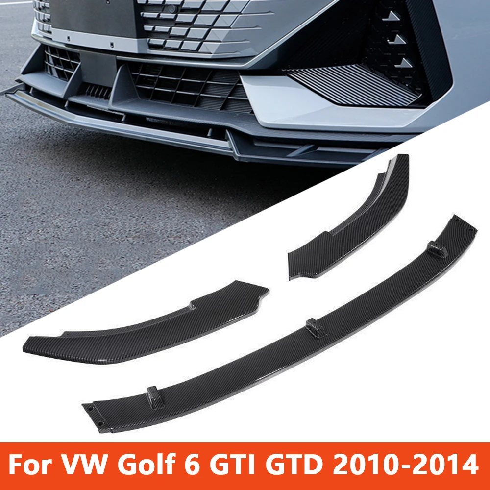 Car Accessories For VW Golf 6 GTI GTD Carbon Fiber Front Bumper Lip ...
