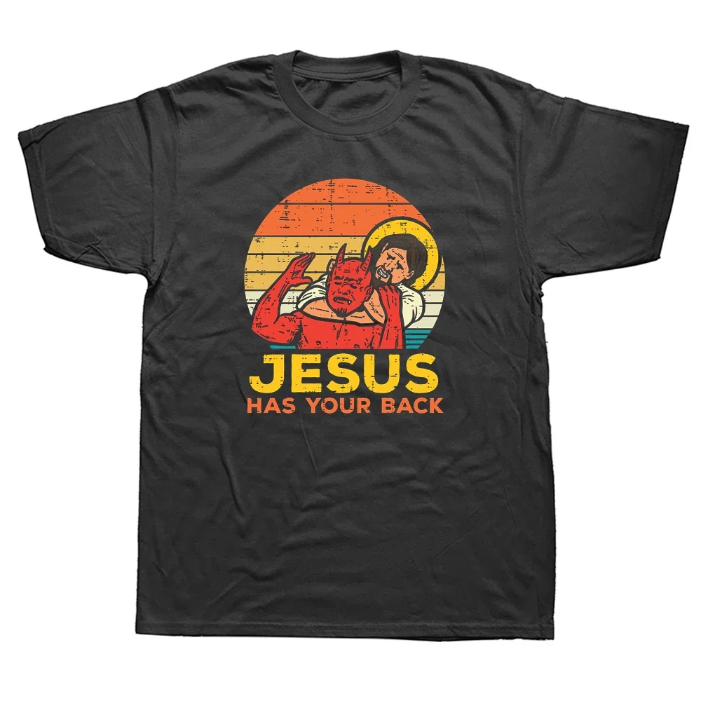 Funny-Jesus-Has-Your-Back-Jiu-Jitsu-Retro-Christian-T-Shirts-Cotton ...