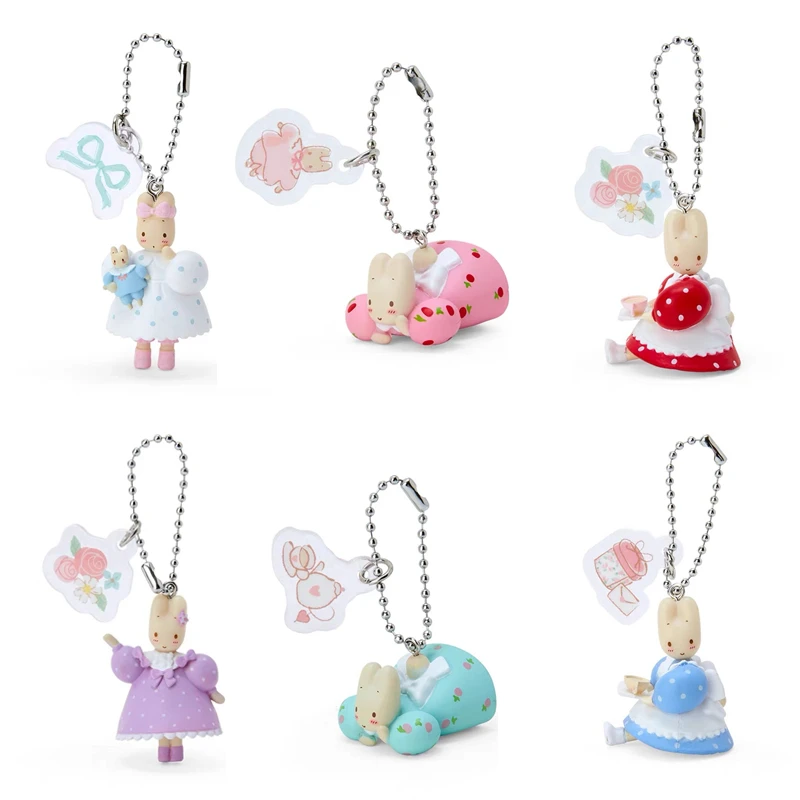Cute Marron Cream PVC Keychain Charms Mascot Anime Rabbit Bunny Kawaii ...