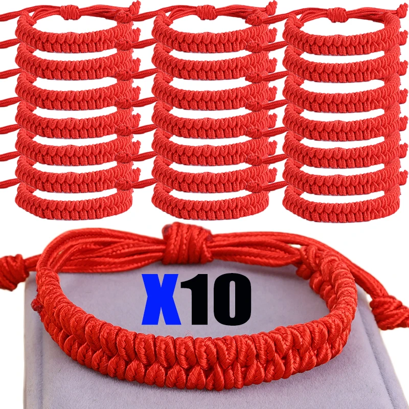 Couple-Handmade-Braid-String-Bracelets-Red-Buddhist-Tibetan-Woven-Rope ...