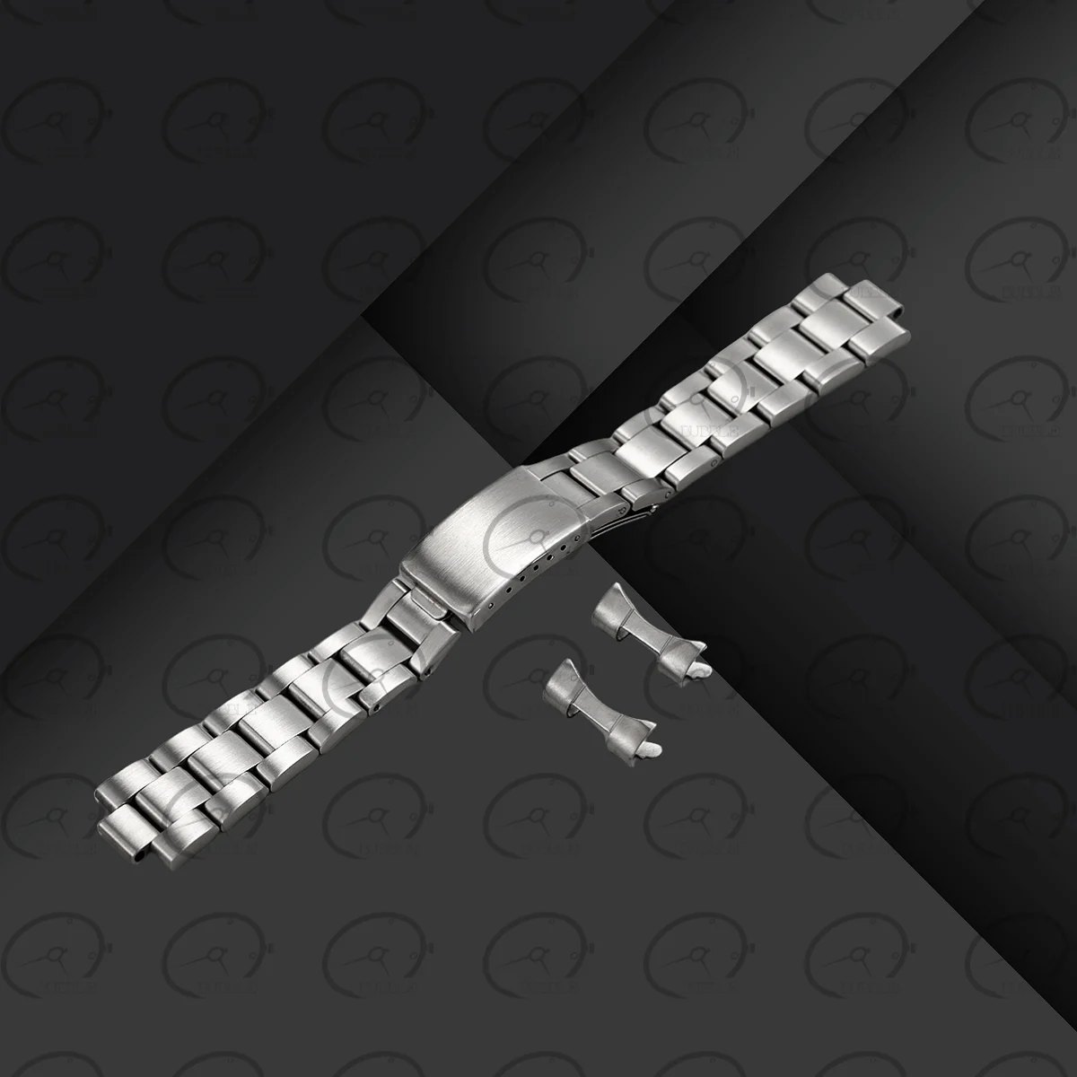 18mm-19mm-20mm-Vintage-Silver-Stainless-Steel-Curved-End-Oyster-Watch ...
