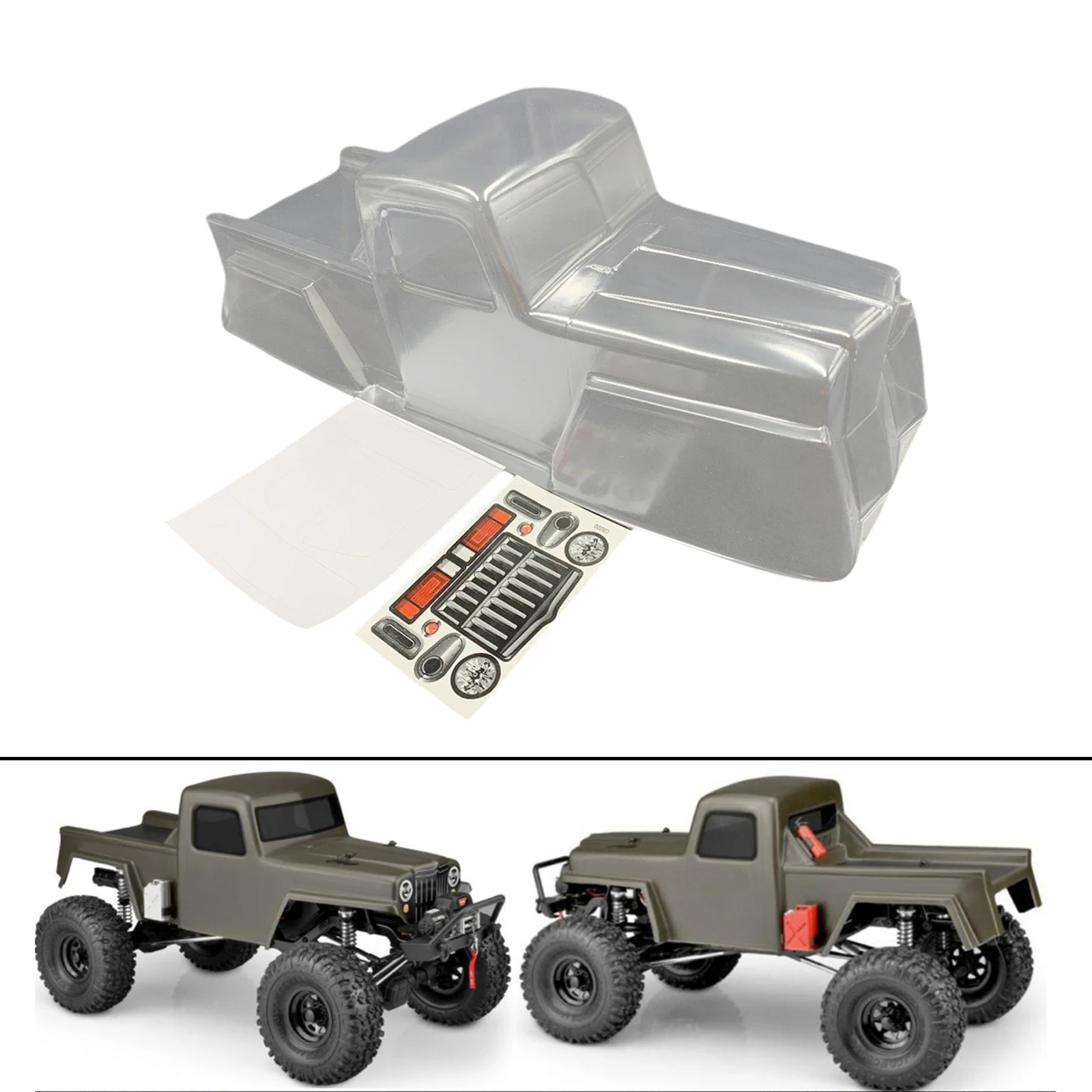 1-10-RC-Crawler-RC-Body-Shell-313mm-Wheelbase-Transparent-Body-Shell ...