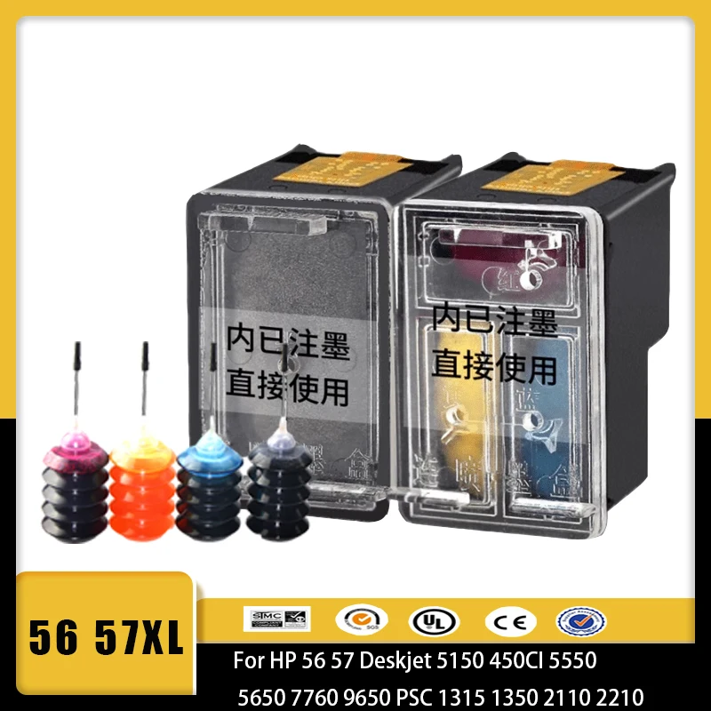 vilaxh-56-57-Refillable-Ink-Cartridge-Replacement-For-HP-56-57-Deskjet ...