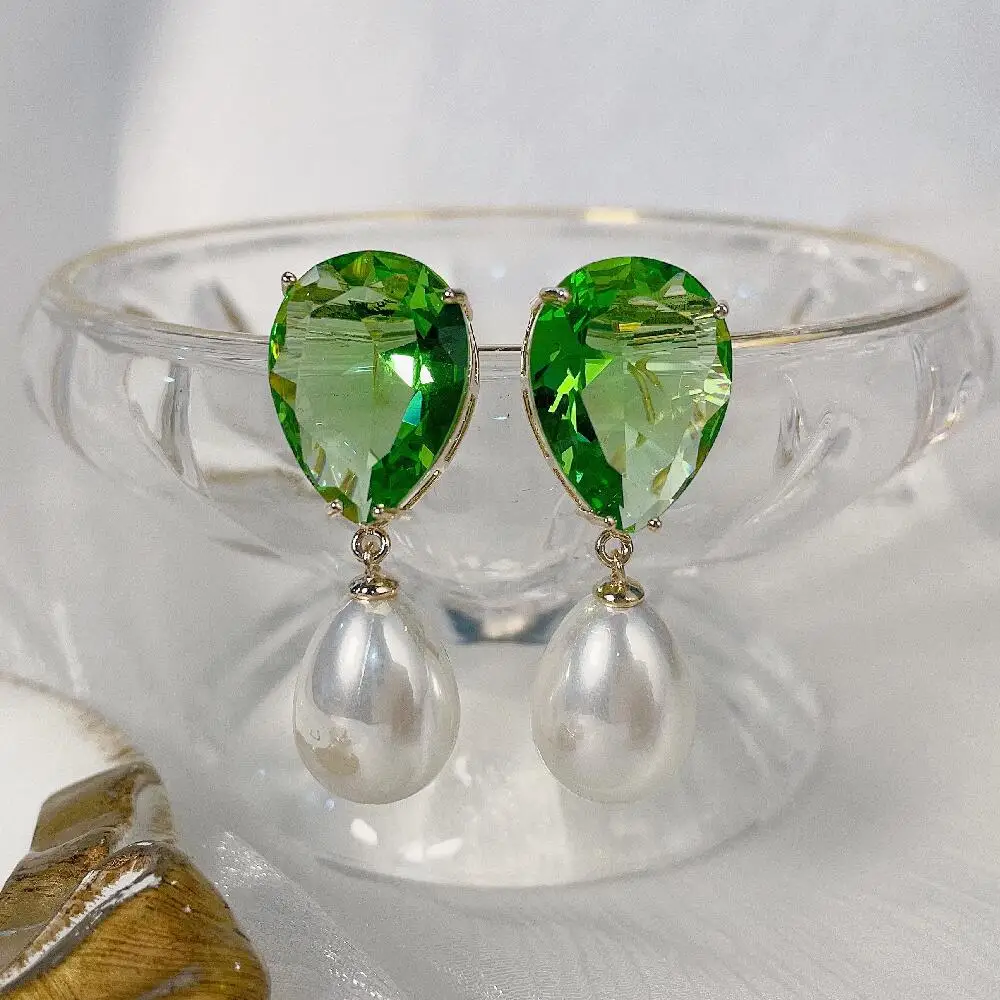 Fashion-Water-Drop-Cubic-Zirconia-Earrings-Beautiful-Imitation-Pearl ...