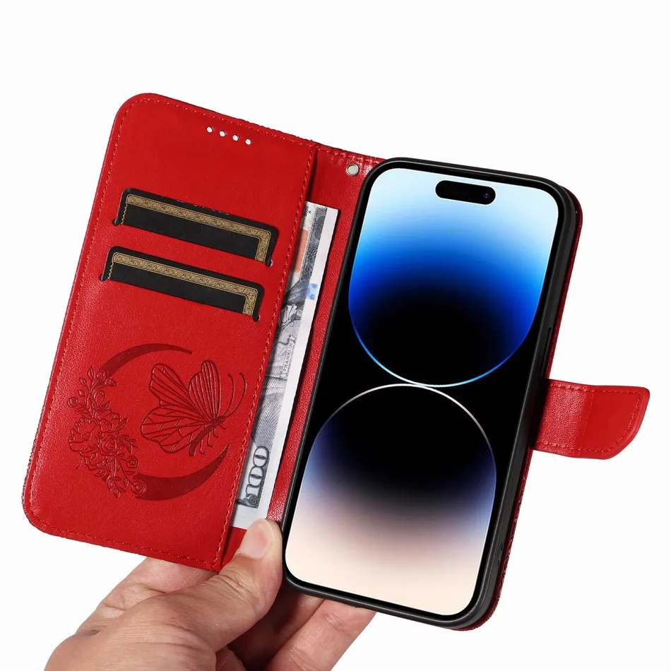 Elegant Butterfly Leather Wallet Phone Case - Premium Design for ...