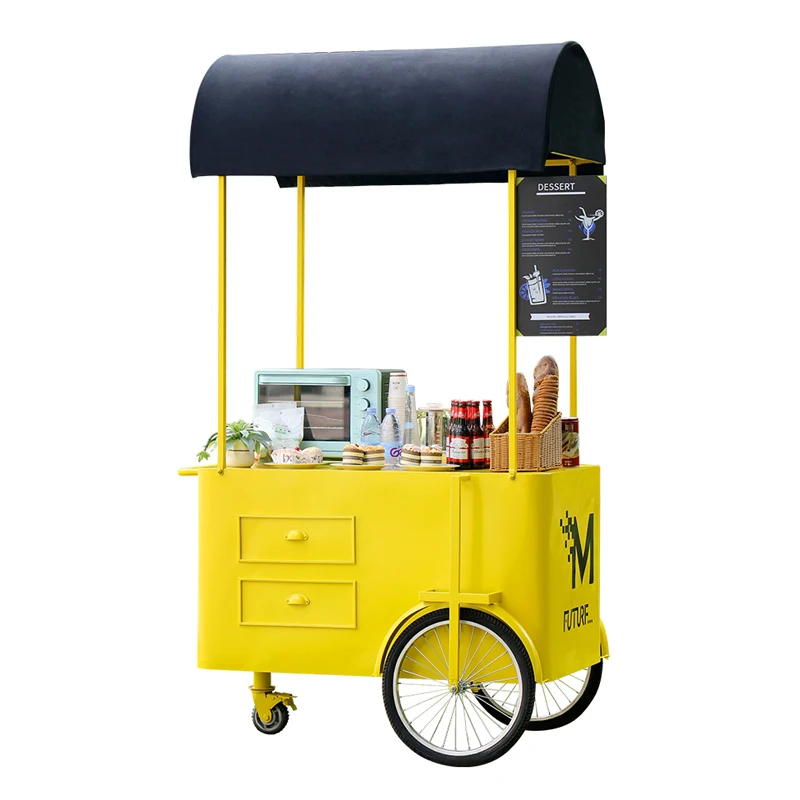 Street-Coffee-Cart-Yellow-Color-Popular-Street-Outdoor-Fast-Food-Carts ...