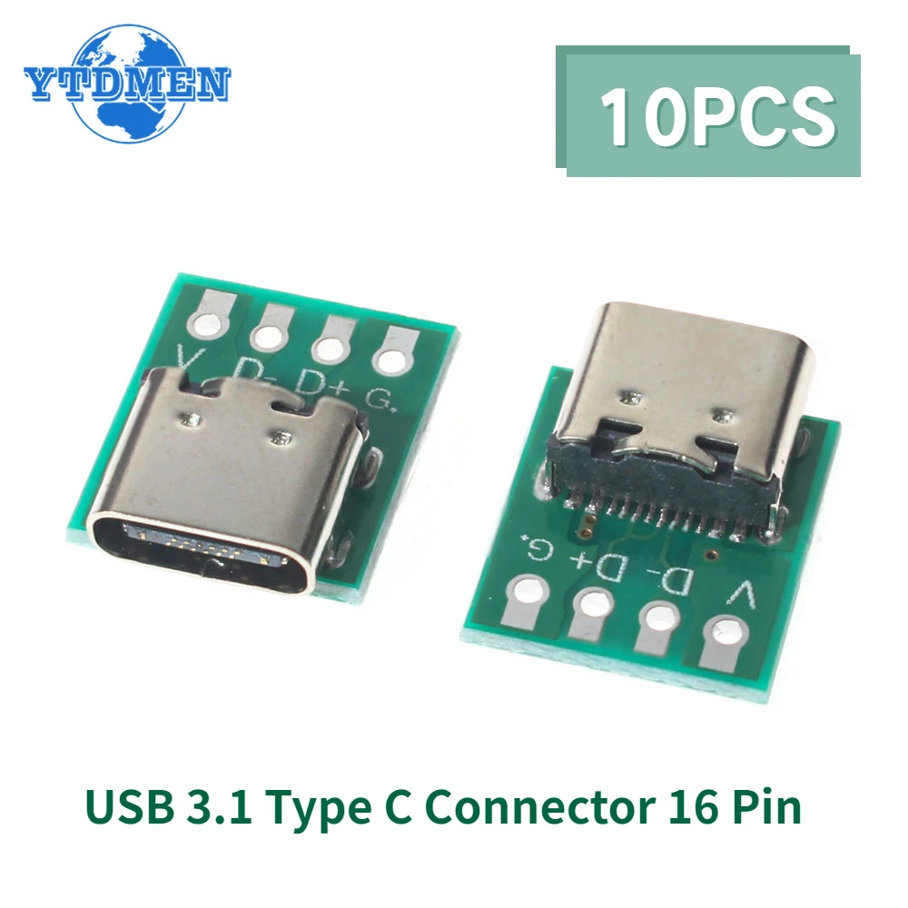 10PCS-TYPE-C-PCB-Board-3-1-Type-C-Connector-16P-Test-PCB-Board-Plate ...
