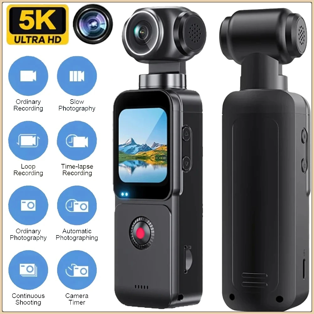 5K Ultra HD Action Camera 270° Rotatable Vlog Wifi Sports Camera Anti ...