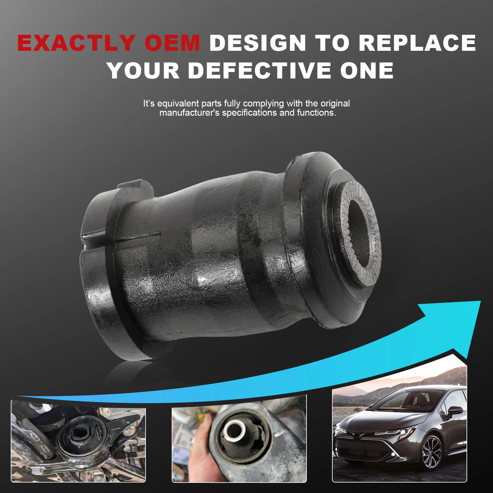 2 Pair Front Lower Rearward Suspension Control Arm Bushing for Matrix ...