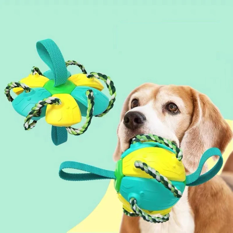Dog-Toy-InteractiveThrow-Disc-Ball-Flying-Rebound-Football ...