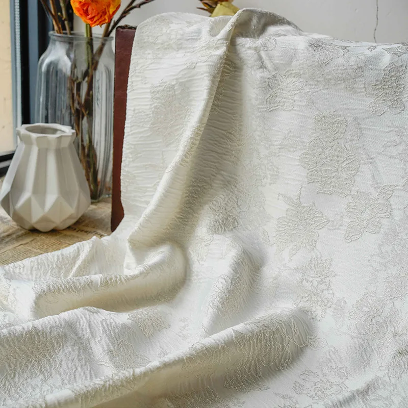 Embossed-Dyed-Jacquard-Fabric-Micro-Elastic-Drape-Plain-Women-s ...