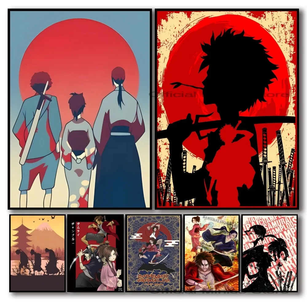 1pc Anime Samurai Champloo Poster Self-adhesive Art Waterproof Paper ...